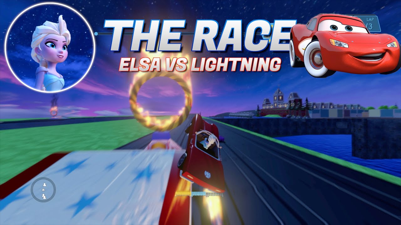 Queen Elsa vs Lightning McQueen | Sally Carrera - Mater Fire Hoop ...