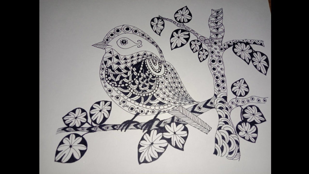 BIRD🐦🐥 ZENTANGLE ART - YouTube