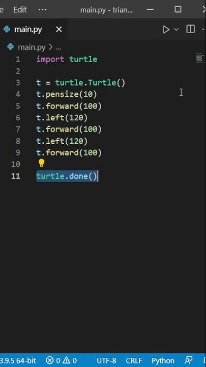 Make a Triangle in Turtle. - YouTube
