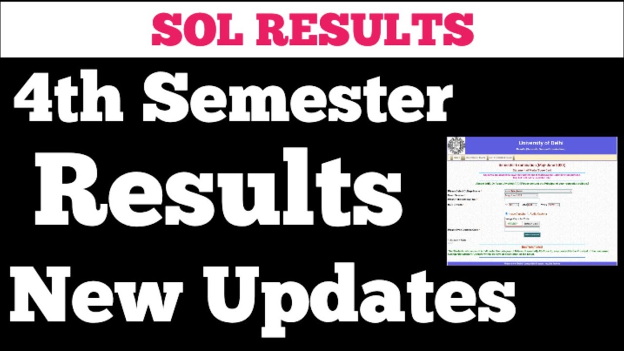 SOL 4th Semester Results New Updates 2024 || Sol Updates - YouTube