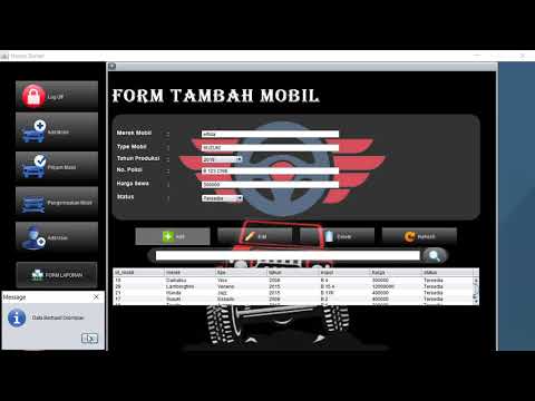 Membuat aplikasi rental mobil berbasis java netbeans &my sql - YouTube