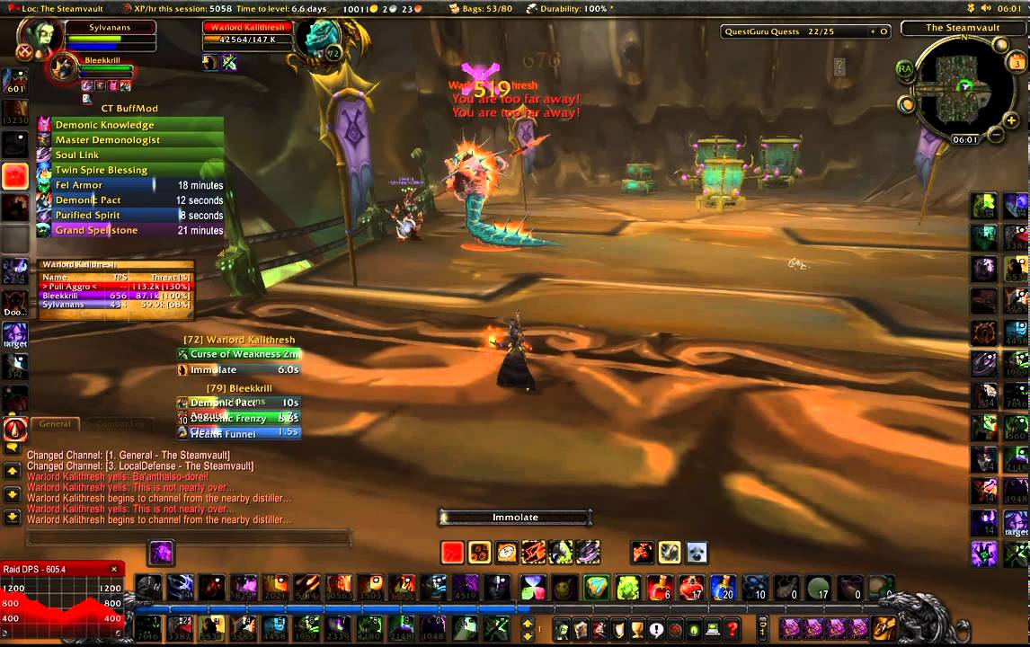 WoW warlock solo - Warlord Kalithresh（Coilfang Reservoir: The ...