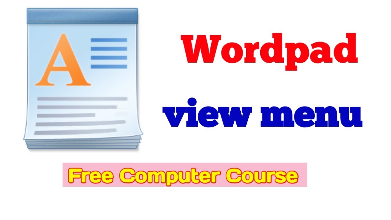 wordpad view menu || view menu of wordpad || wordpad - YouTube