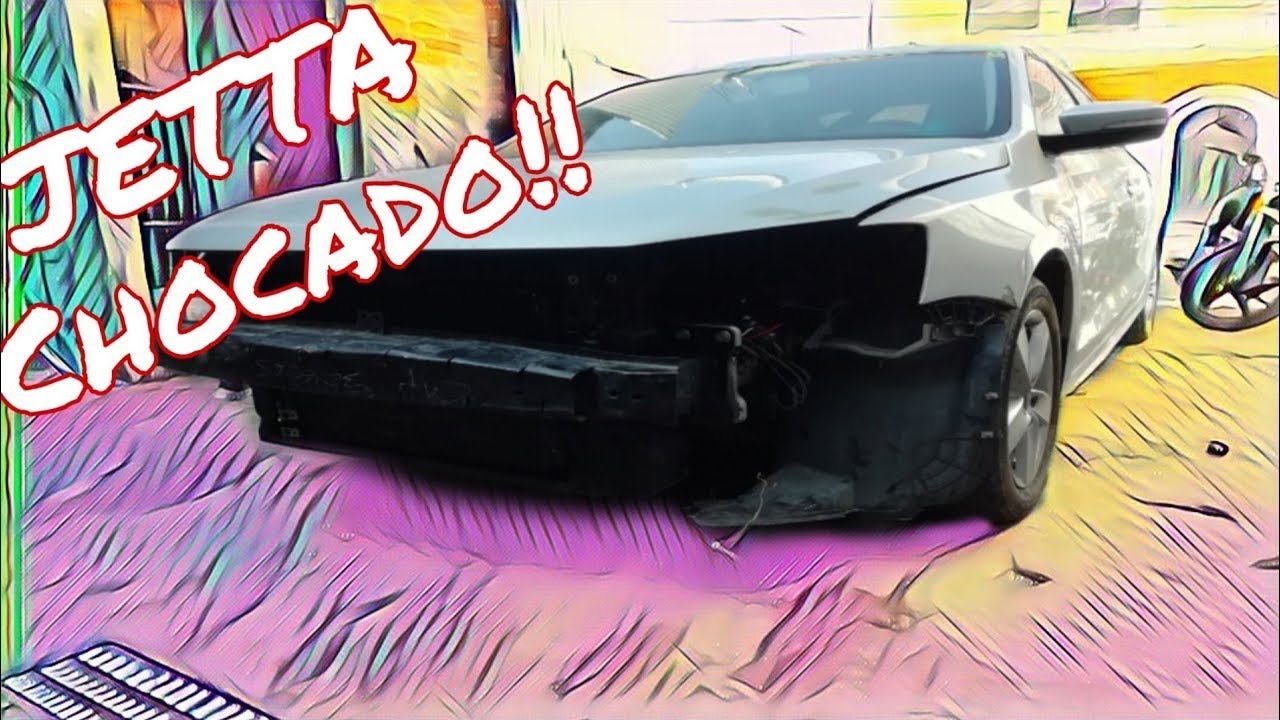 JETTA chocado, y cuadramos el frente - YouTube