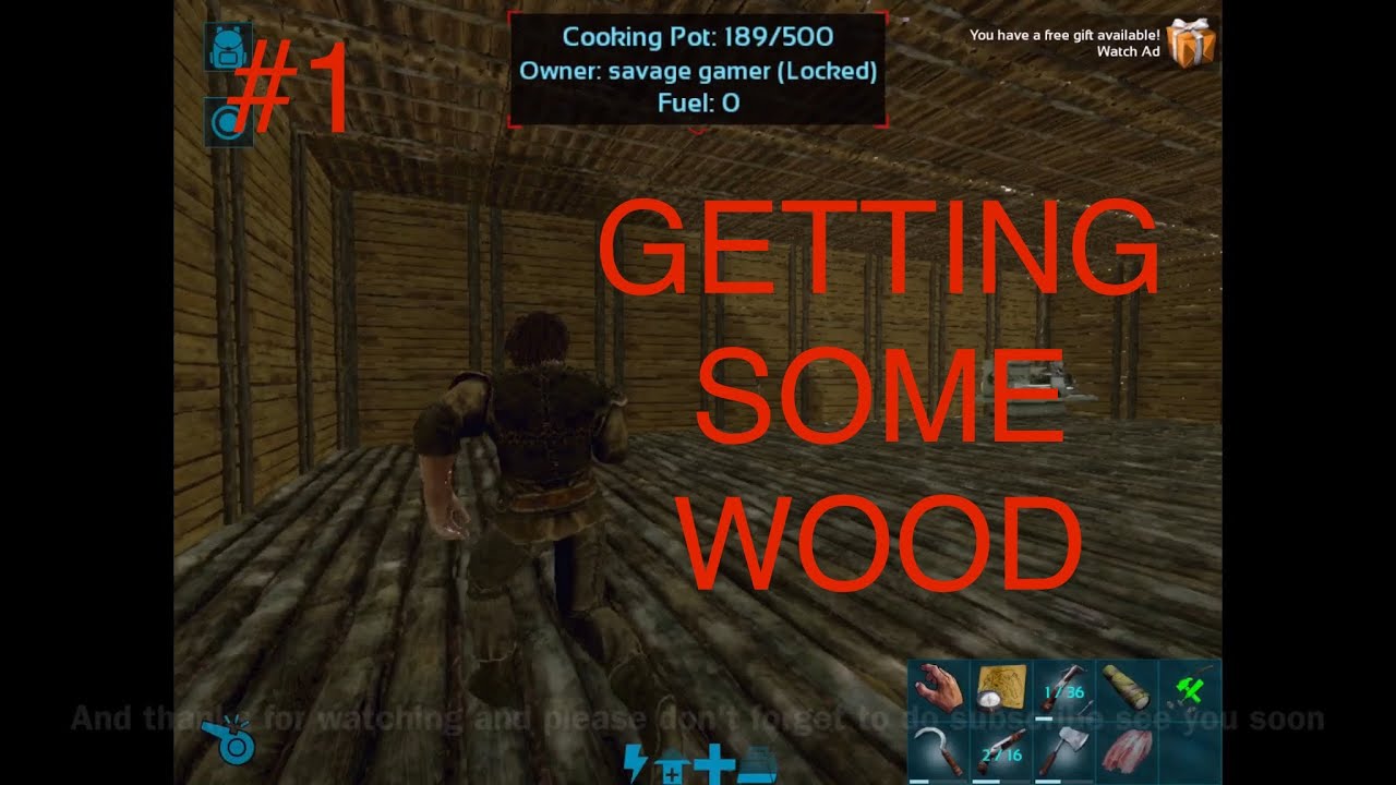 Getting some wood for building the base ARK: Survival evolved - YouTube