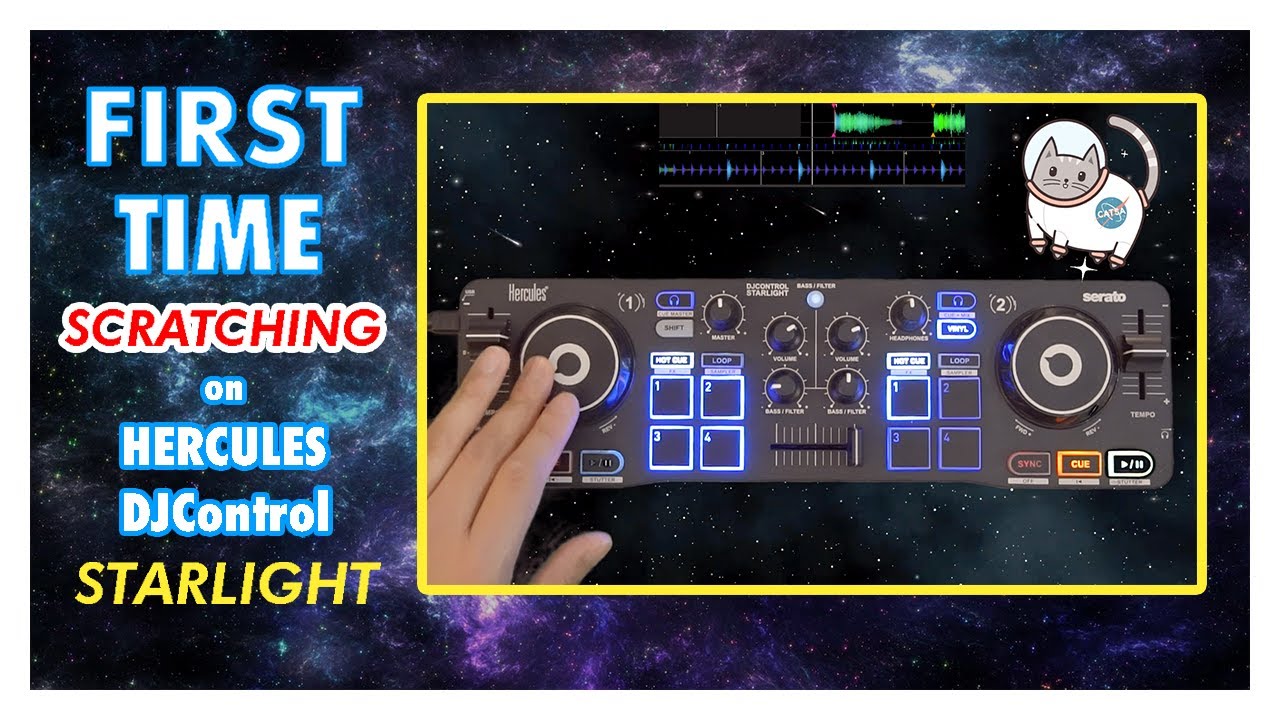 HERCULES STARLIGHT SCRATCHING | FIRST TIME ON SMALL BEGINNER DJ ...