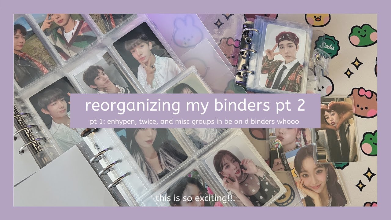 reorganizing my enhypen, twice & misc groups! ft. be on d wide binder & a5 binder - YouTube
