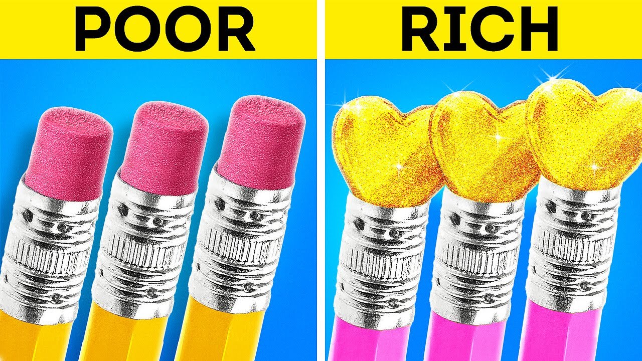 Live. Cool Art Challenge! Rich VS Poor DIY crafts. Cement, 3D Pen, Glue ...