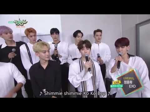 Chanbaek moment kiss in music bank . Kokobop era