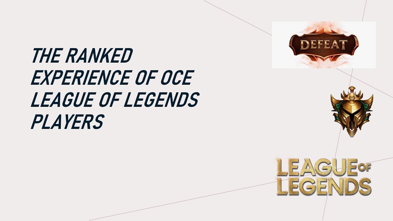 The ranked experience of Oce league of legends players - YouTube
