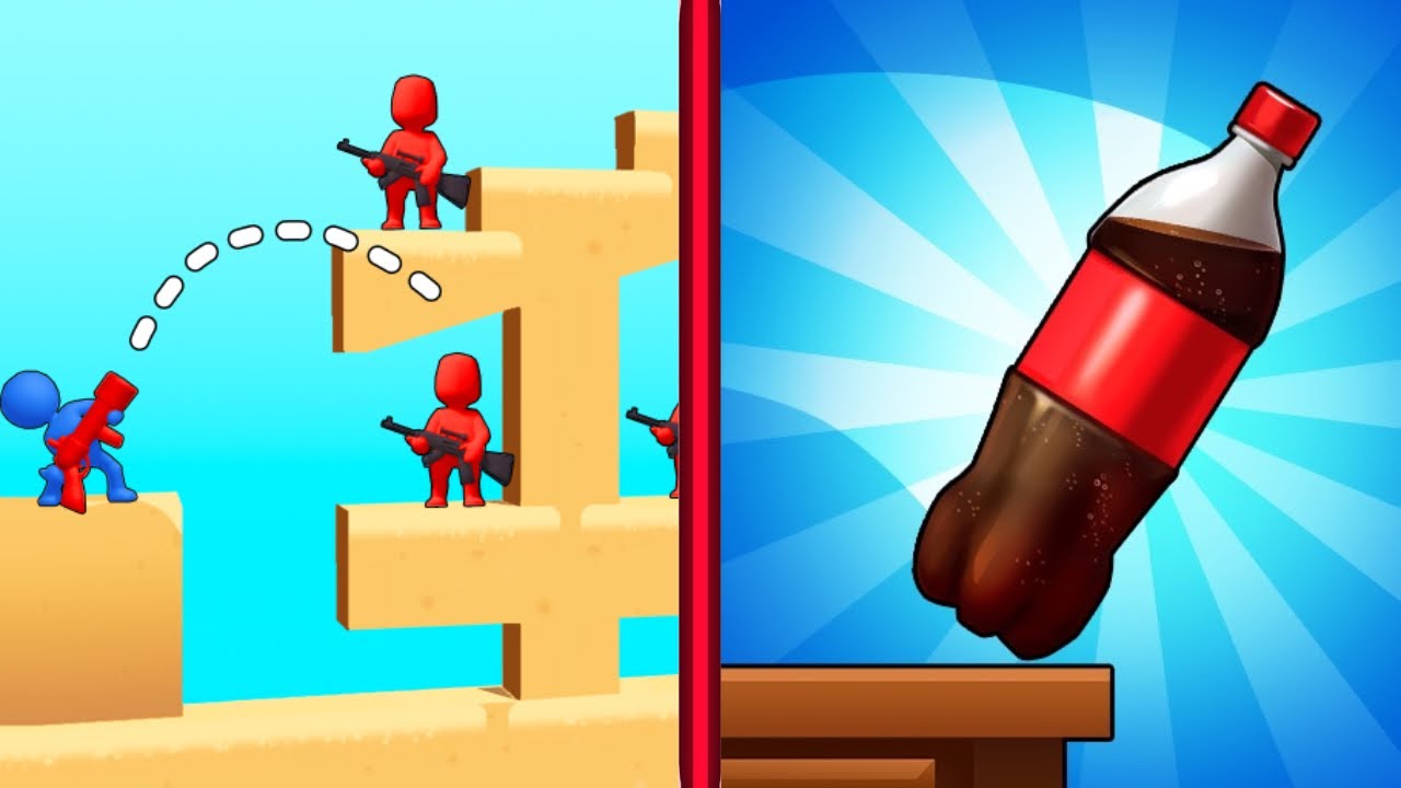 Bazooka Boy VS Bottle Jump 3D Gameplay All Levels Mobile games - YouTube