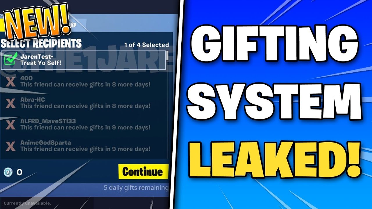 GIFTING SYSTEM LEAKED FOOTAGE! *Fortnite Gifting System Release* - YouTube