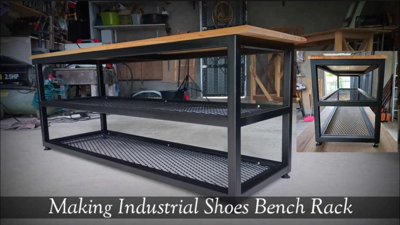 Making Industrial Shoes Bench Rack - YouTube