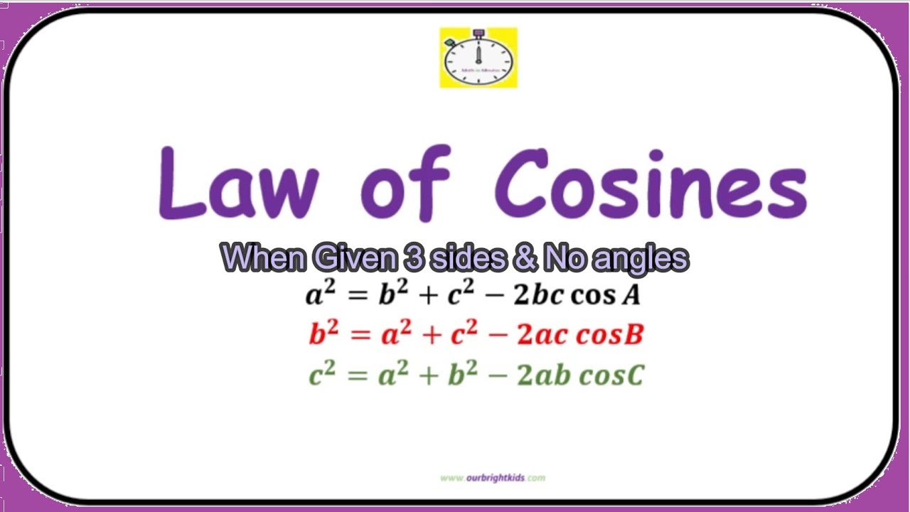 Law of Cosines when given 3 sides | #math #triangle - YouTube