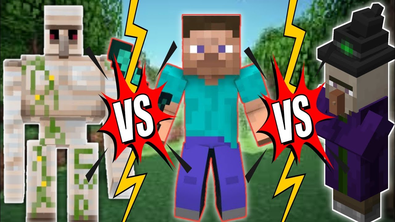 Fighting with Golem and Witch in Minecraft (ep2) - YouTube