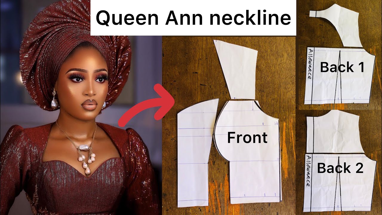 How to cut a Queen Ann neckline/sweetheart neckline with bustier ...