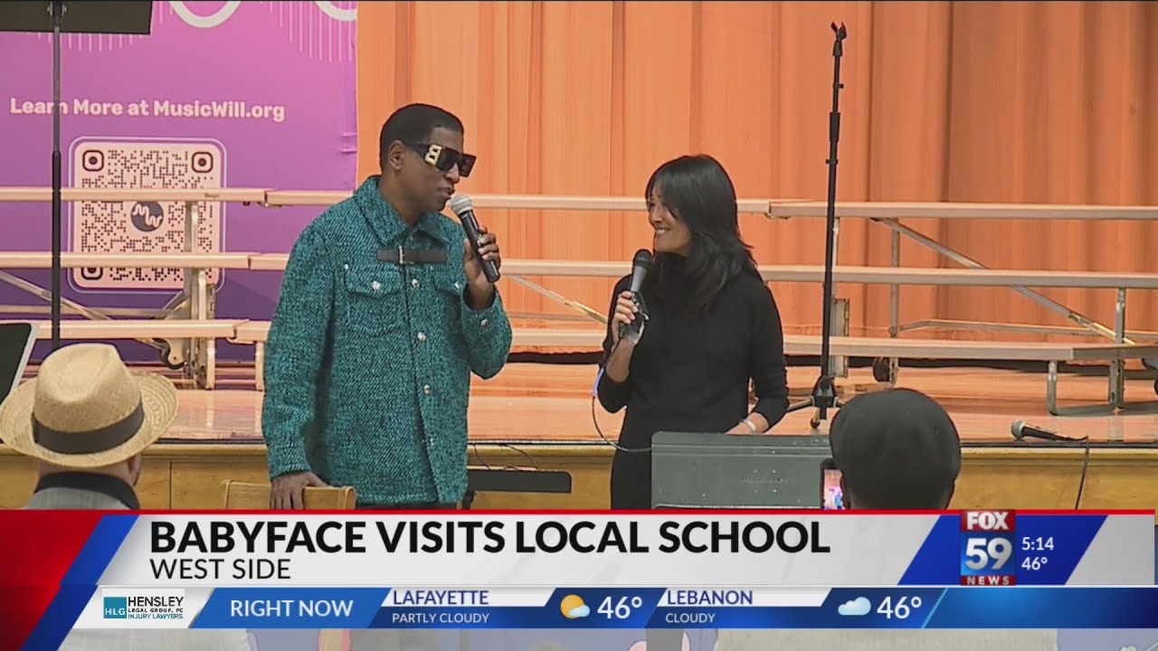 Babyface visits local school for NBA All-Star weekend - YouTube