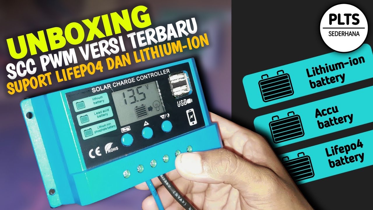 SCC PWM BATERAI LIFEPO4 DAN LITHIUM-ION || solar charge controller ...