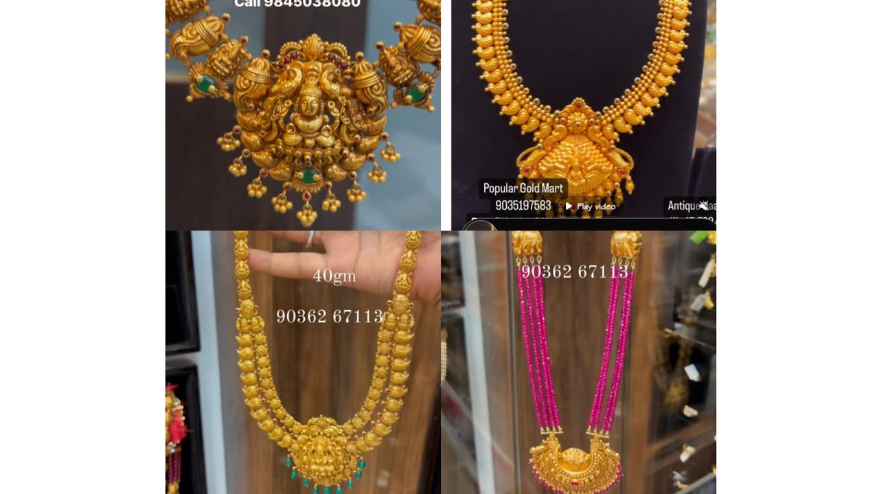 👌latest beautifull gold long hara#antiquejewellery#trending#goldchain ...