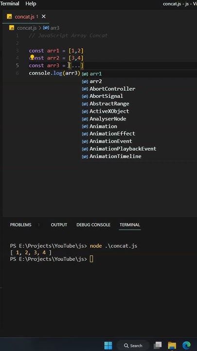 How To Combine Two Arrays Together In Javascript Array Concat Shorts Javascript Coding
