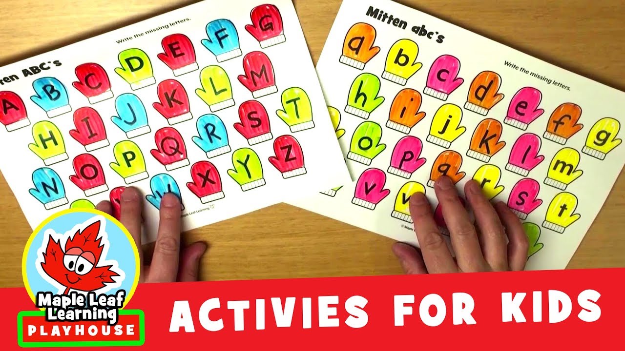 Alphabet Mitten Activity for Kids | Maple Leaf Learning Playhouse - YouTube
