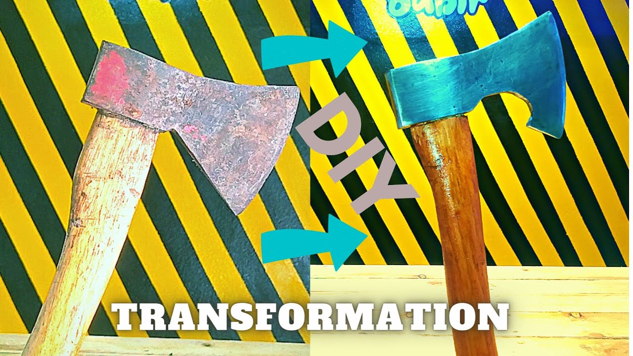 DIY........ Transformation and restoration Axe rusty - YouTube