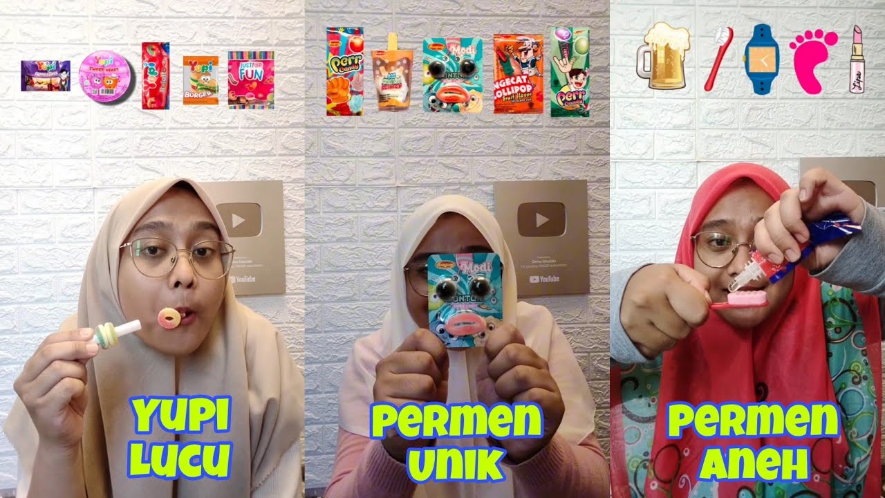 Kompilasi Makan Permen Bentuk Aneh, Unik & Lucu... - YouTube