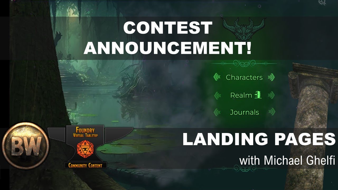 CONTEST ANNOUNCEMENT: Landing Pages for @FoundryVTT with ...