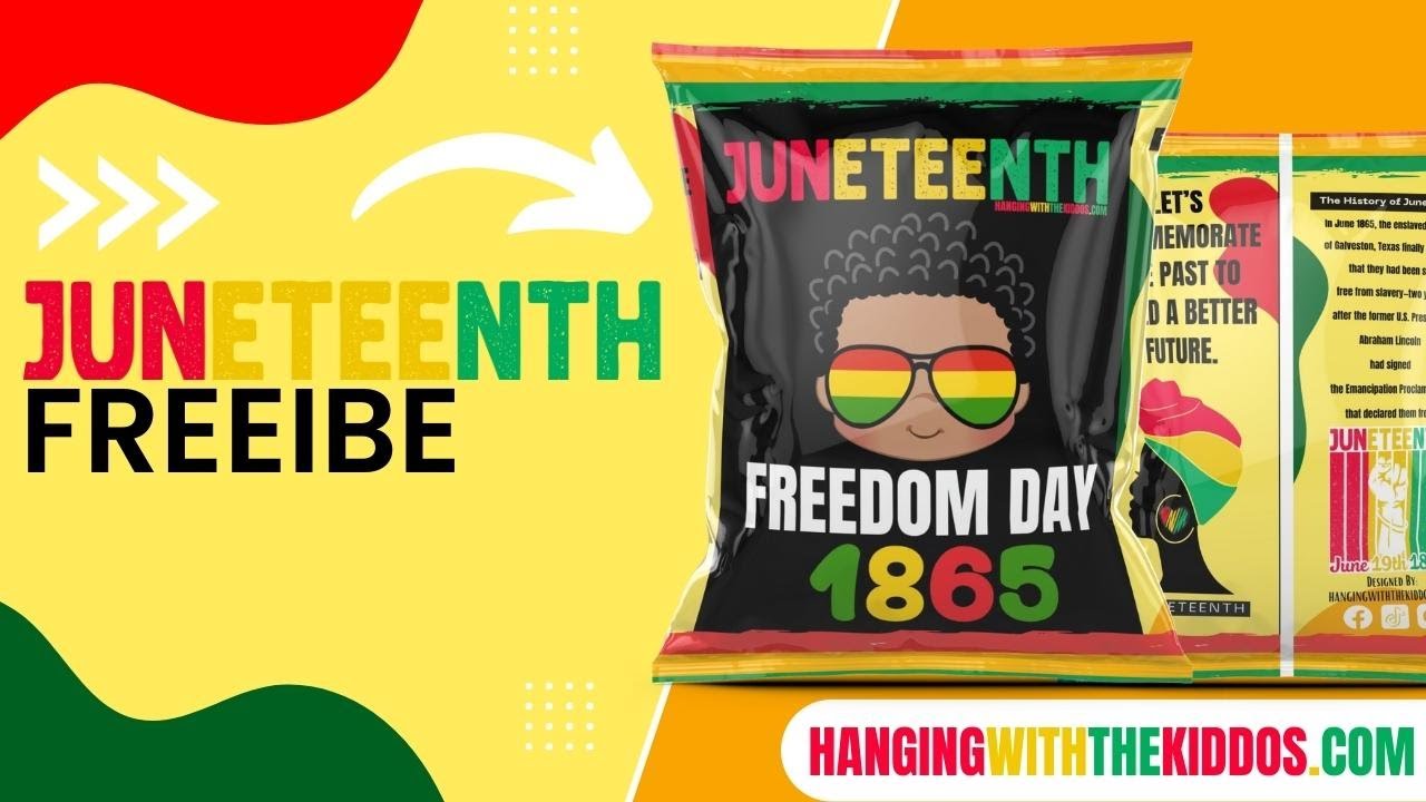Juneteenth Celebration Custom Party Favors Free Chip Bag Template - YouTube