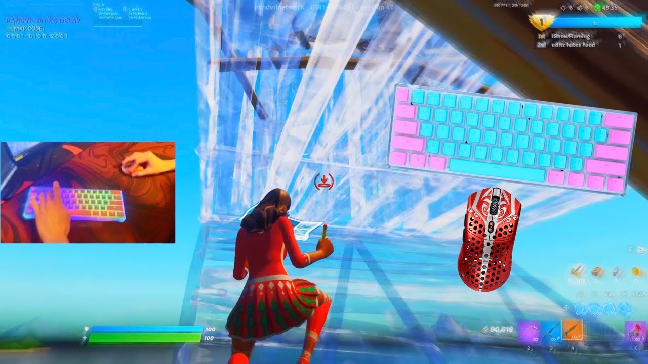 Clix Cotton Candy Keyboard ASMR Chill 🤩 Satisfying Gameplay Fortnite ...