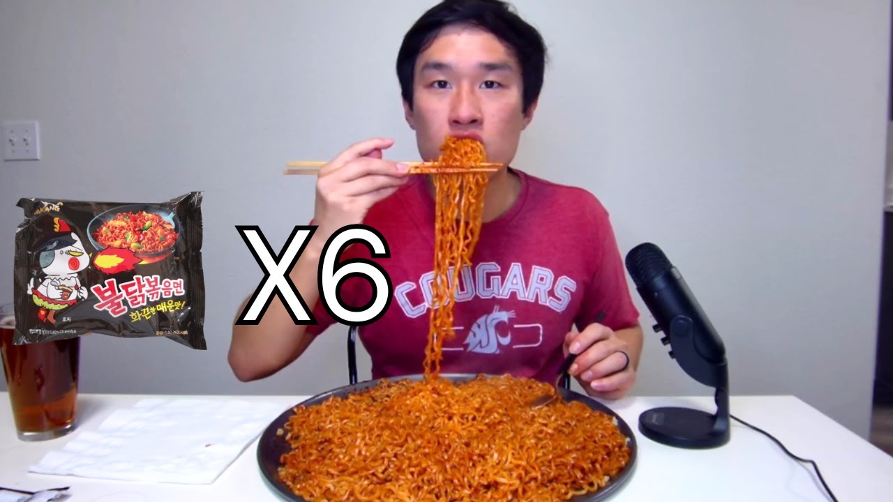 Extreme Heat Challenge: Eating 6 servings of Korean Fire Noodle! - YouTube