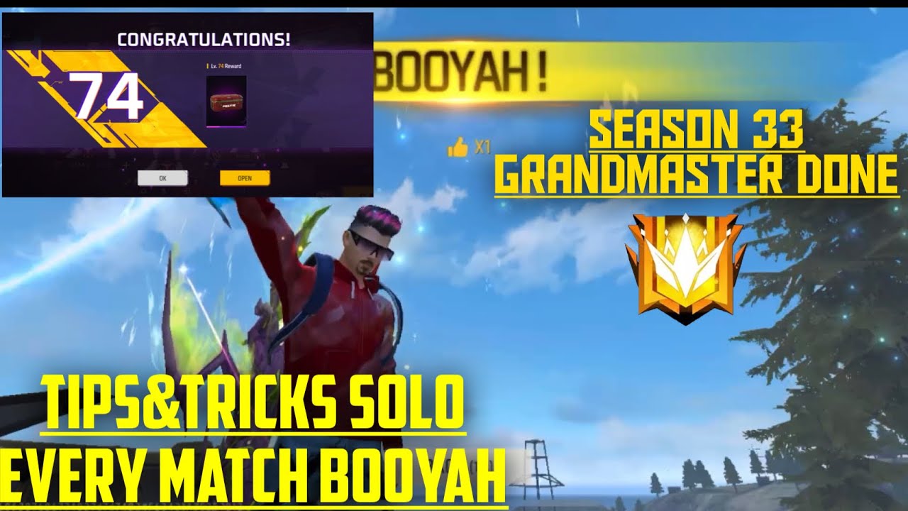 Solo GrandMaster Done || EVERY MATCH BOOYAH🥳 || Free Fire 🔥 || solo ...
