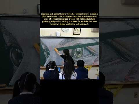 Japanese Teacher Turns Blackboards into Art 🇯🇵 🎨 #shorts
