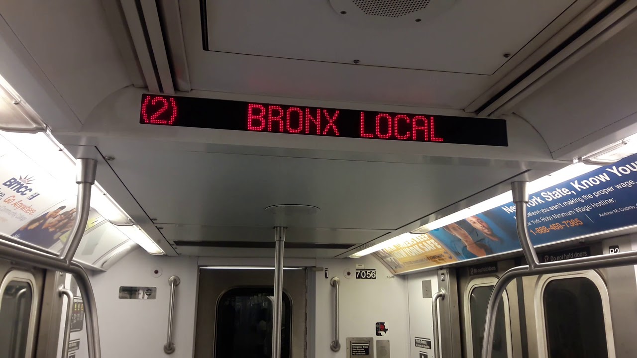 R142 #7056 interior displaying (2) TO WAKEFIELD - 241 ST / 7 AVENUE ...