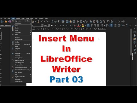 Insert menu caption hyperlink bookmark formatting mark horizontal line ...