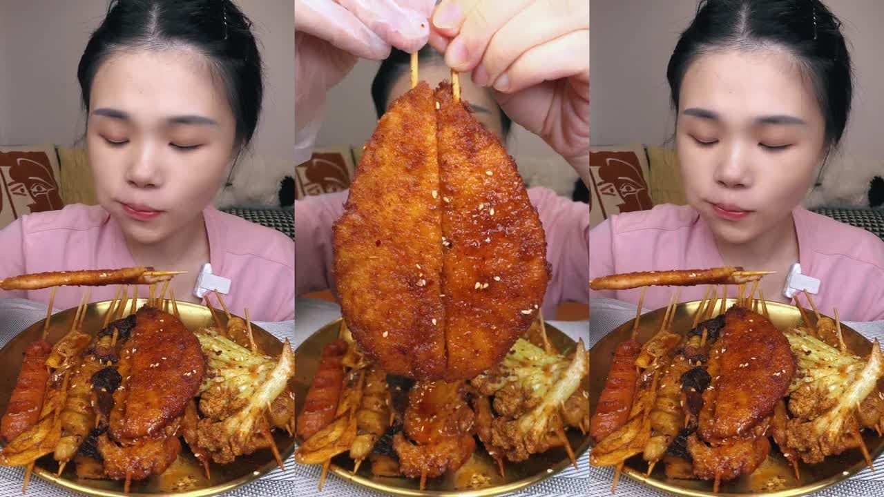 ASMR EATING | Real Mukbang | Spicy Noodle, Spicy Chicken, Dessert ...