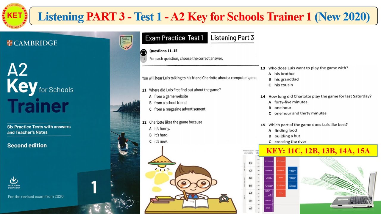 A2 KEY for Schools Trainer 1 - Listening Part 3 - Test 1 (Transcript ...