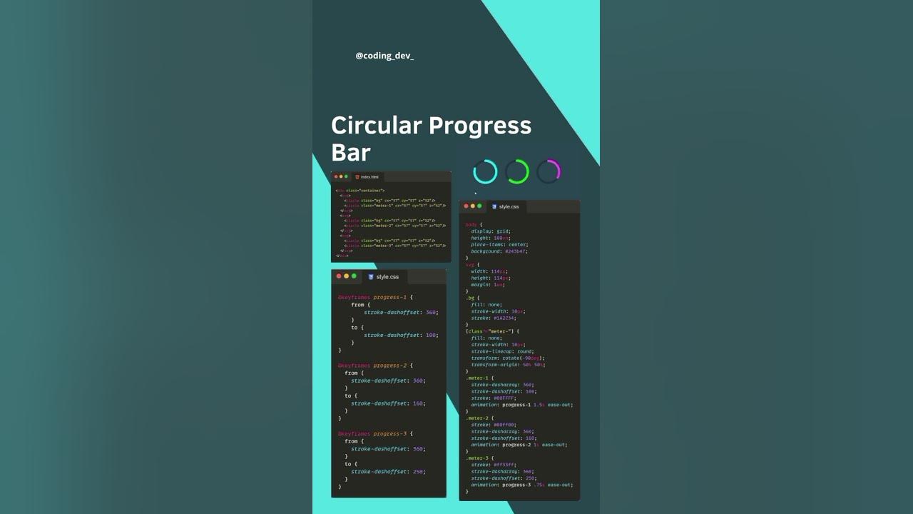 Circular Progress Bar Made Using Html And Css Html Webdesign Html5 Htmlcss Webdevelopment
