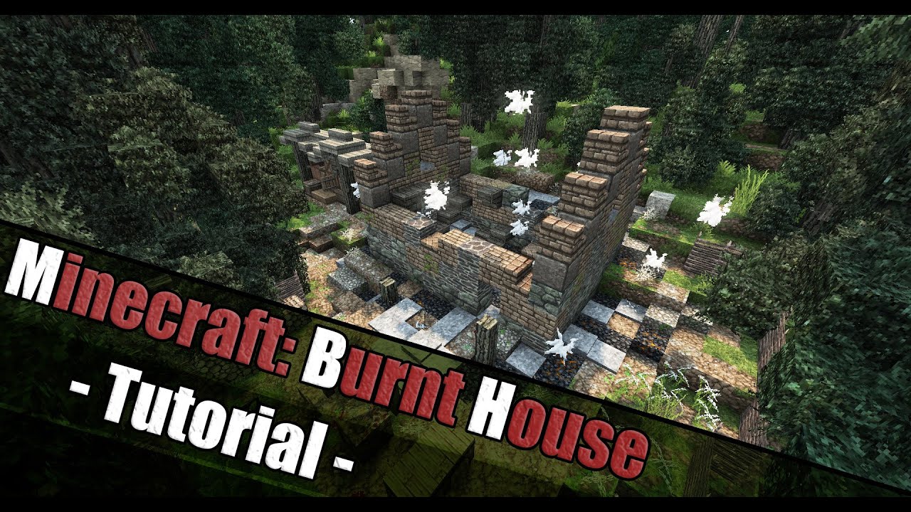Minecraft Tutorial: Medieval Burnt Down House - YouTube