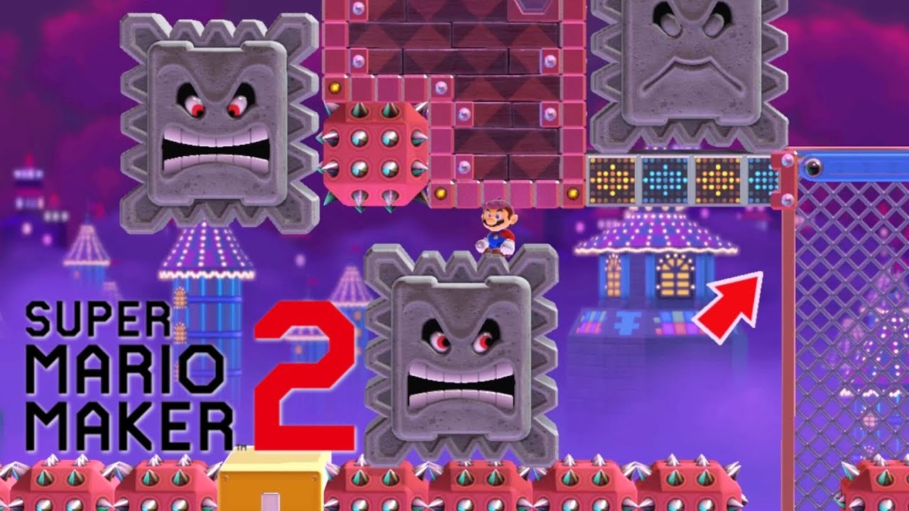 Beating Speedy's New Mario Maker 2 Thwomp Thurfing Level - YouTube