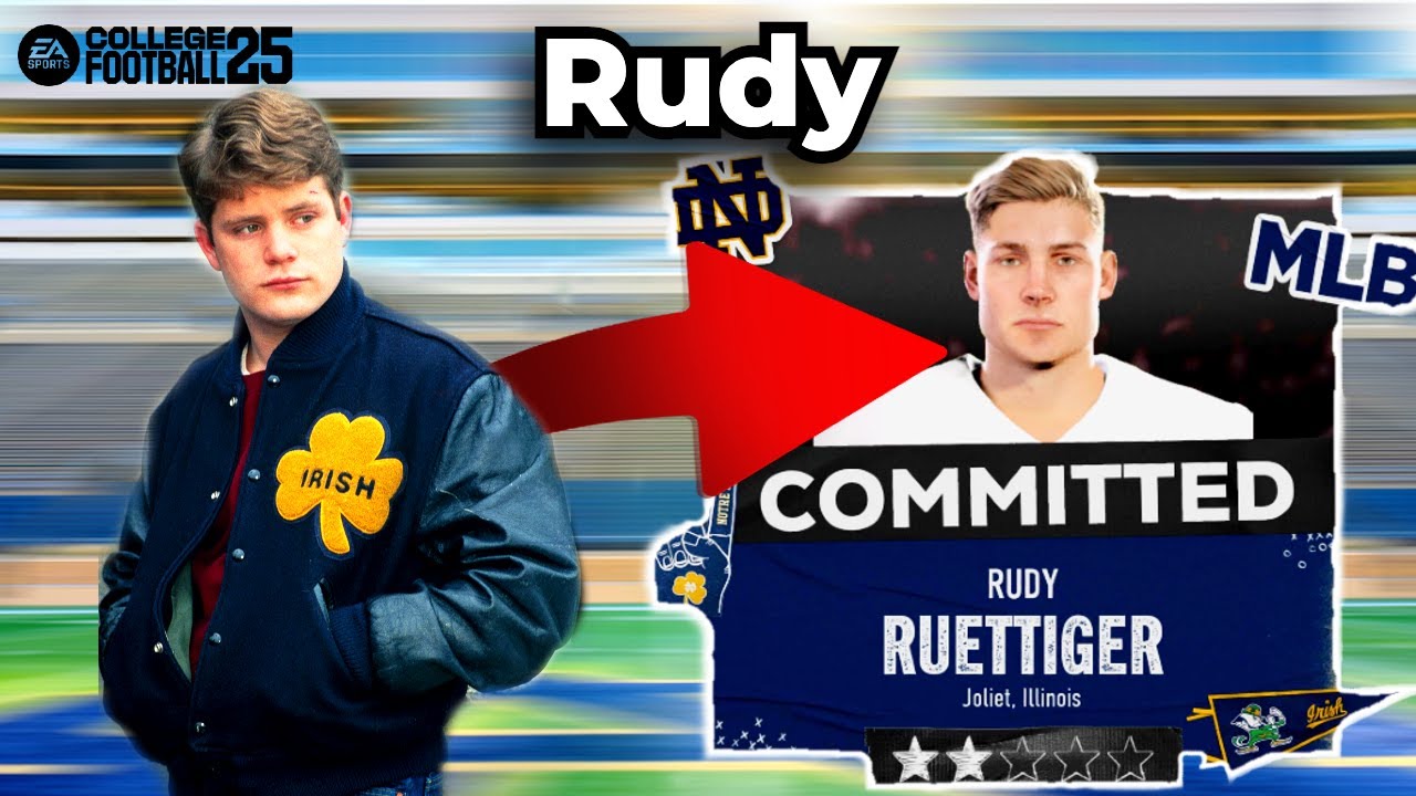 I Put RUDY RUETTIGER in College Football 25! (Road to Glory) - YouTube