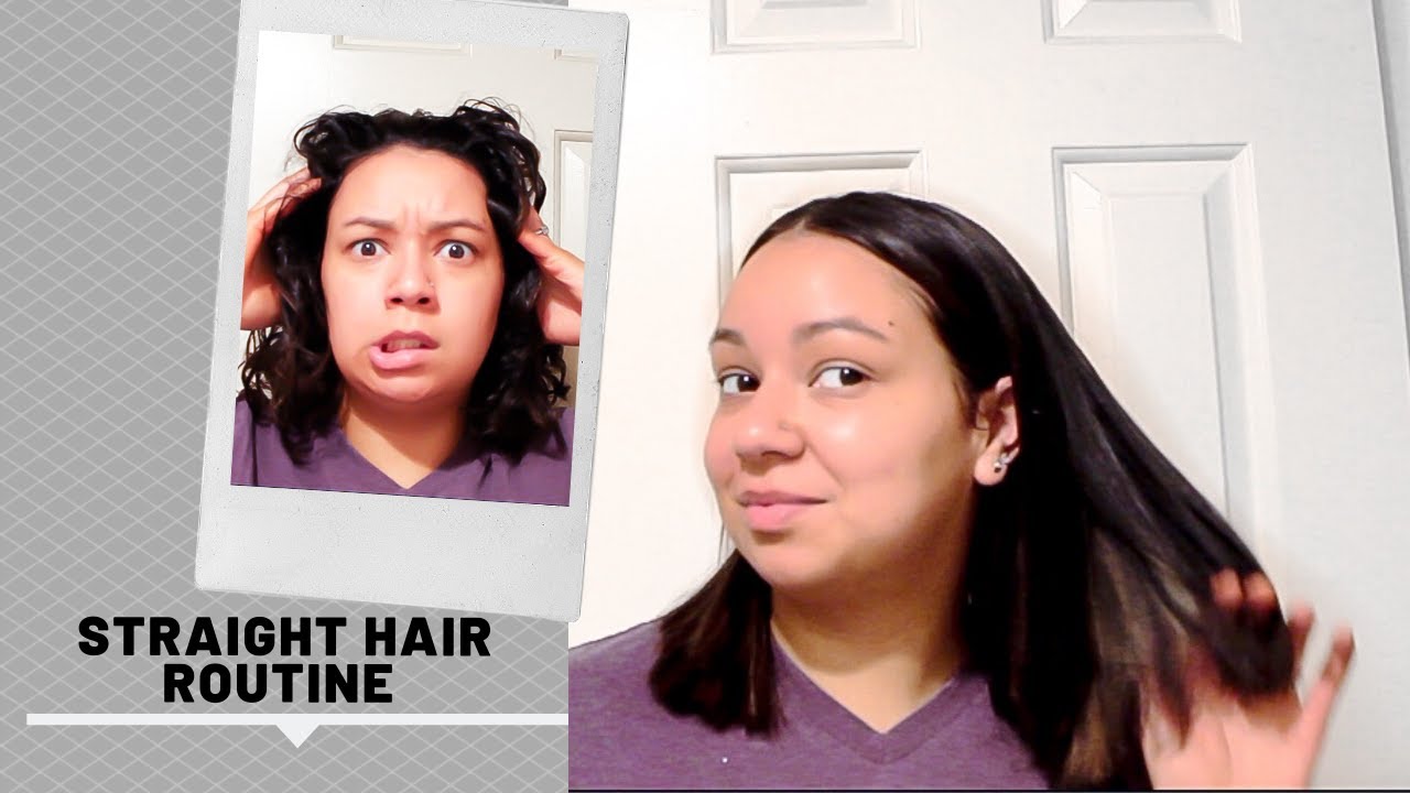 TAME MY MESSY HAIR | 0-100 STRAIGHT HAIR ROUTINE - YouTube
