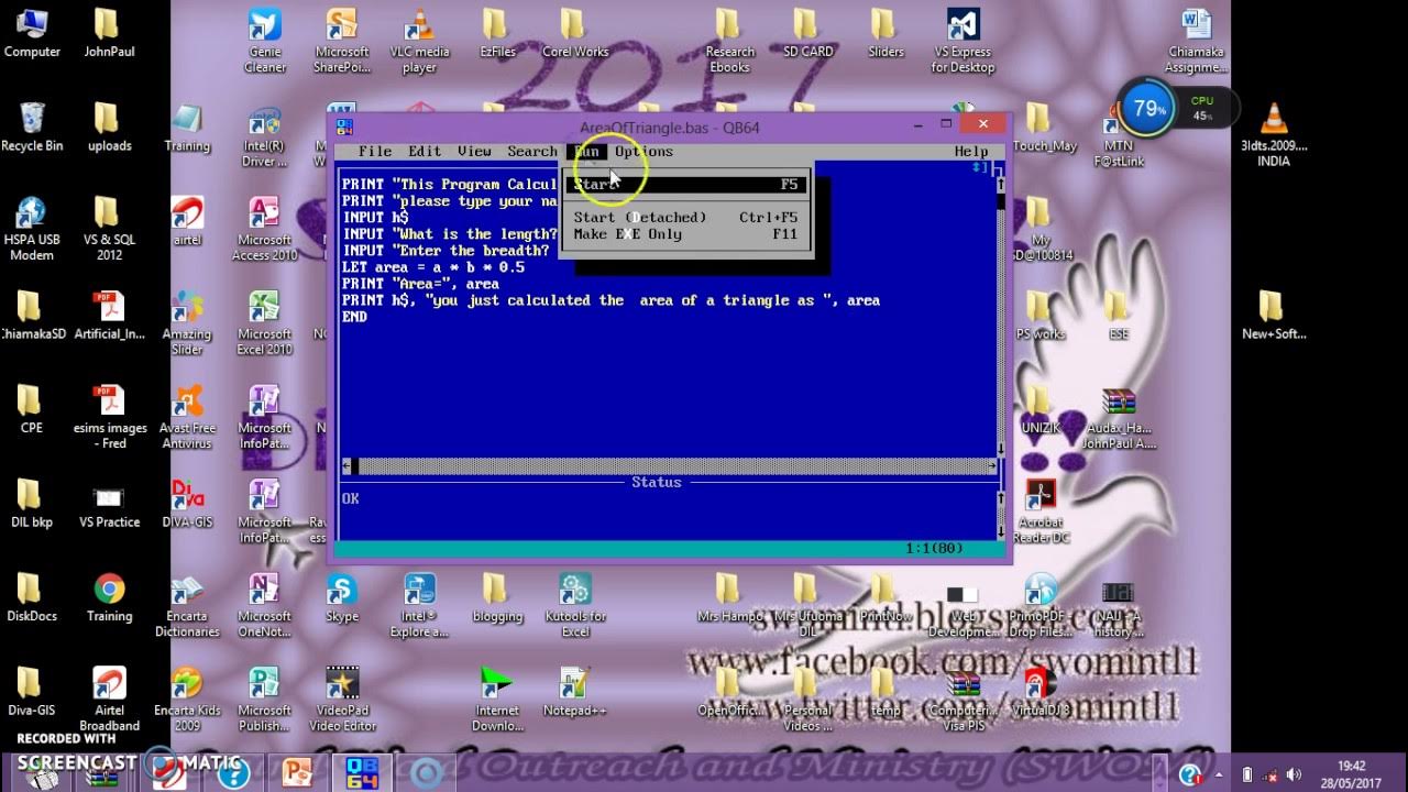 Learning QBASIC - A Simple Program - YouTube
