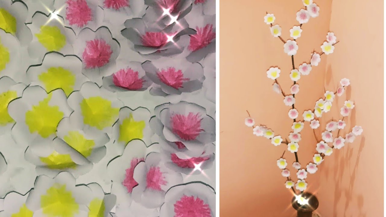 Paper Flower Craft/Dry Stem Craft/DIY crafts/Stem Flower Craft Ideas ♥️ ...