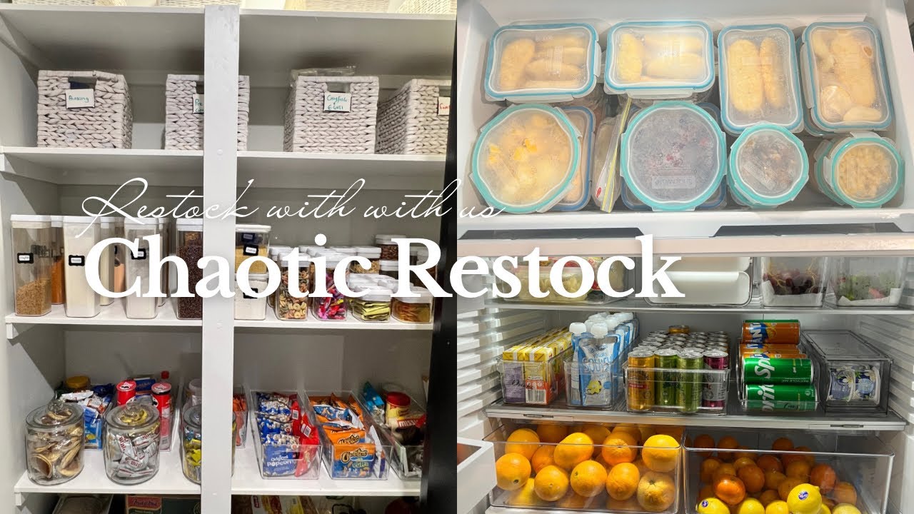 EPIC GROCERY RESTOCK : CHAOTIC PANTRY & FRIDGE RESTOCK WITH THE KIDS ...