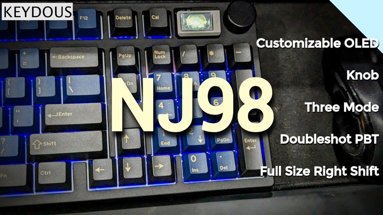 Keydous NJ98: 3-Mode 1800 Mechanical Keyboard with Customizable OLED ...