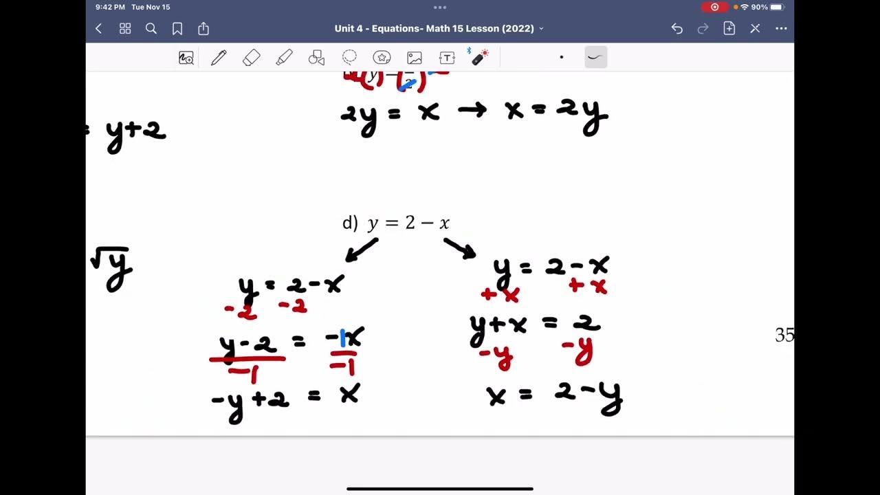 Math 15 Unit 4 Equations L5: Rearranging Formulas - YouTube