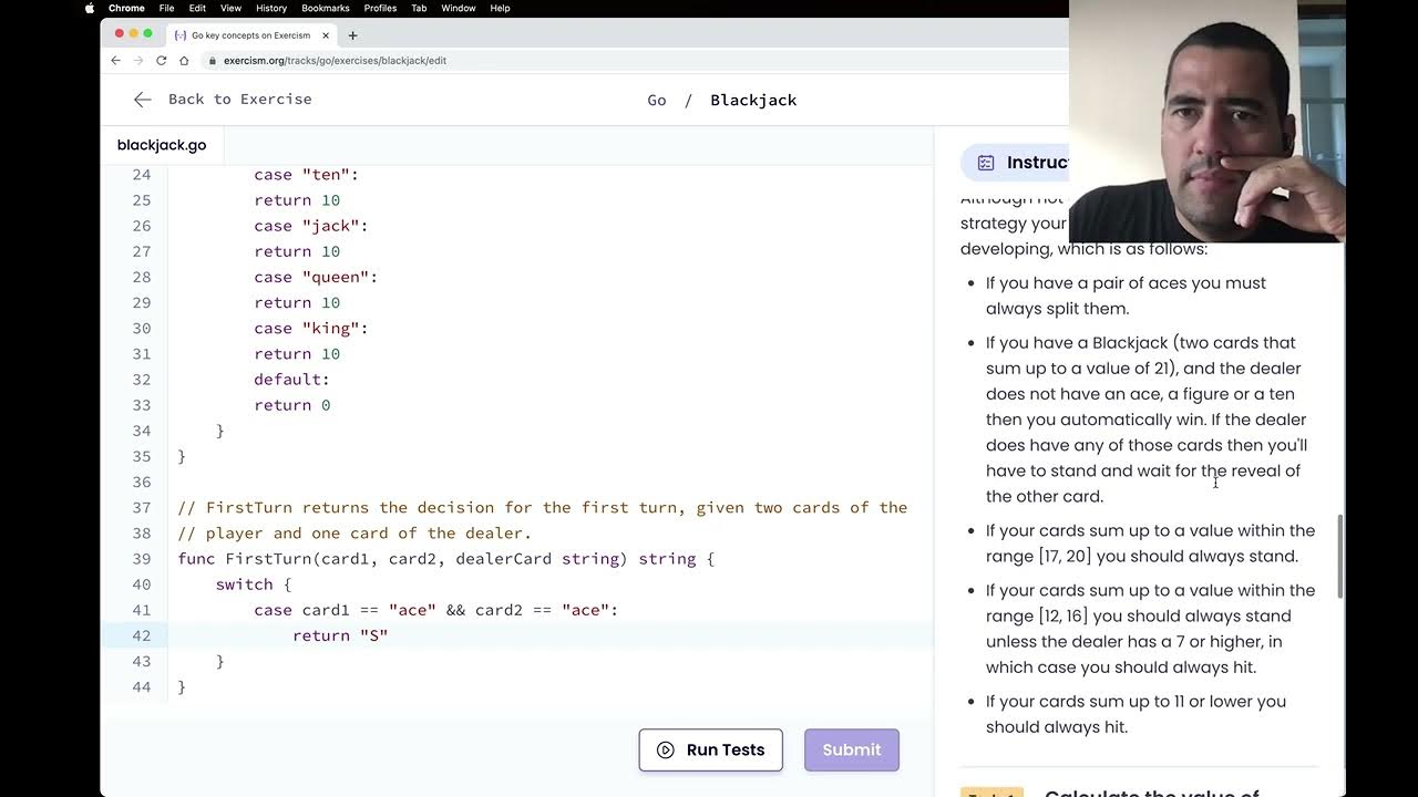 exercism: Go (golang) learning a new language was never that easy! Today was SWITCH conditionals ...