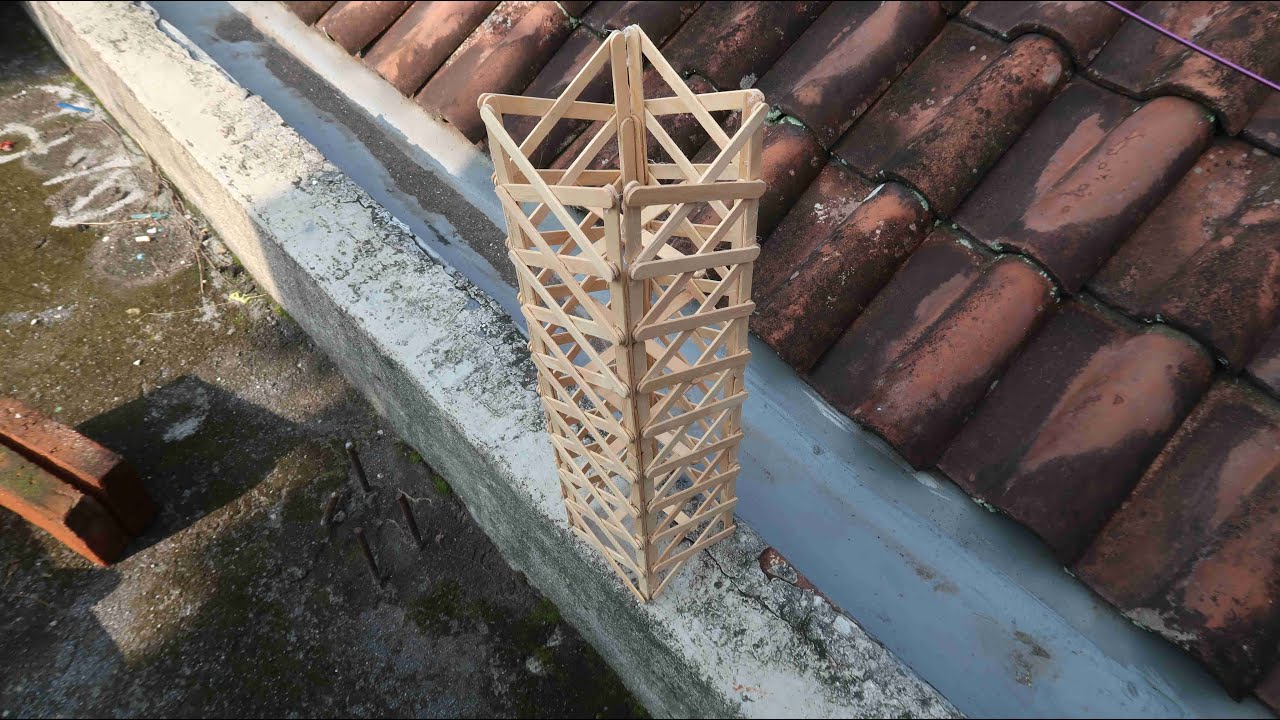 Make a tower from popsicle sticks #9 - YouTube