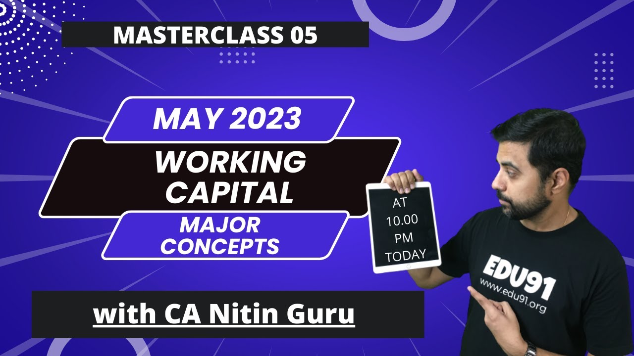 WORKING CAPITAL MANAGEMENT L FM Concepts L ICAI Questions L May 2023 L WORKING CAPITAL MANAGEMENT L FM Concepts L ICAI Questions L May 2023 L